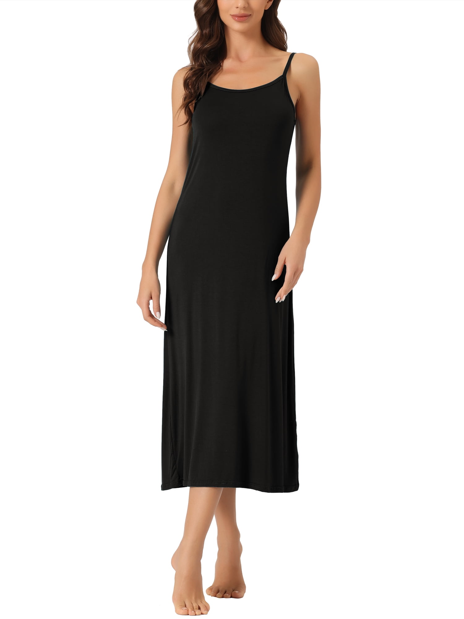 INSPIRE CHIC Women's Night Gowns Sleeveless Spaghetti Strap Round Neck ...