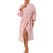 INSPIRE CHIC Women's Waffle Bathrobe Soft Kimono Spa & Bath Mid-Length ...