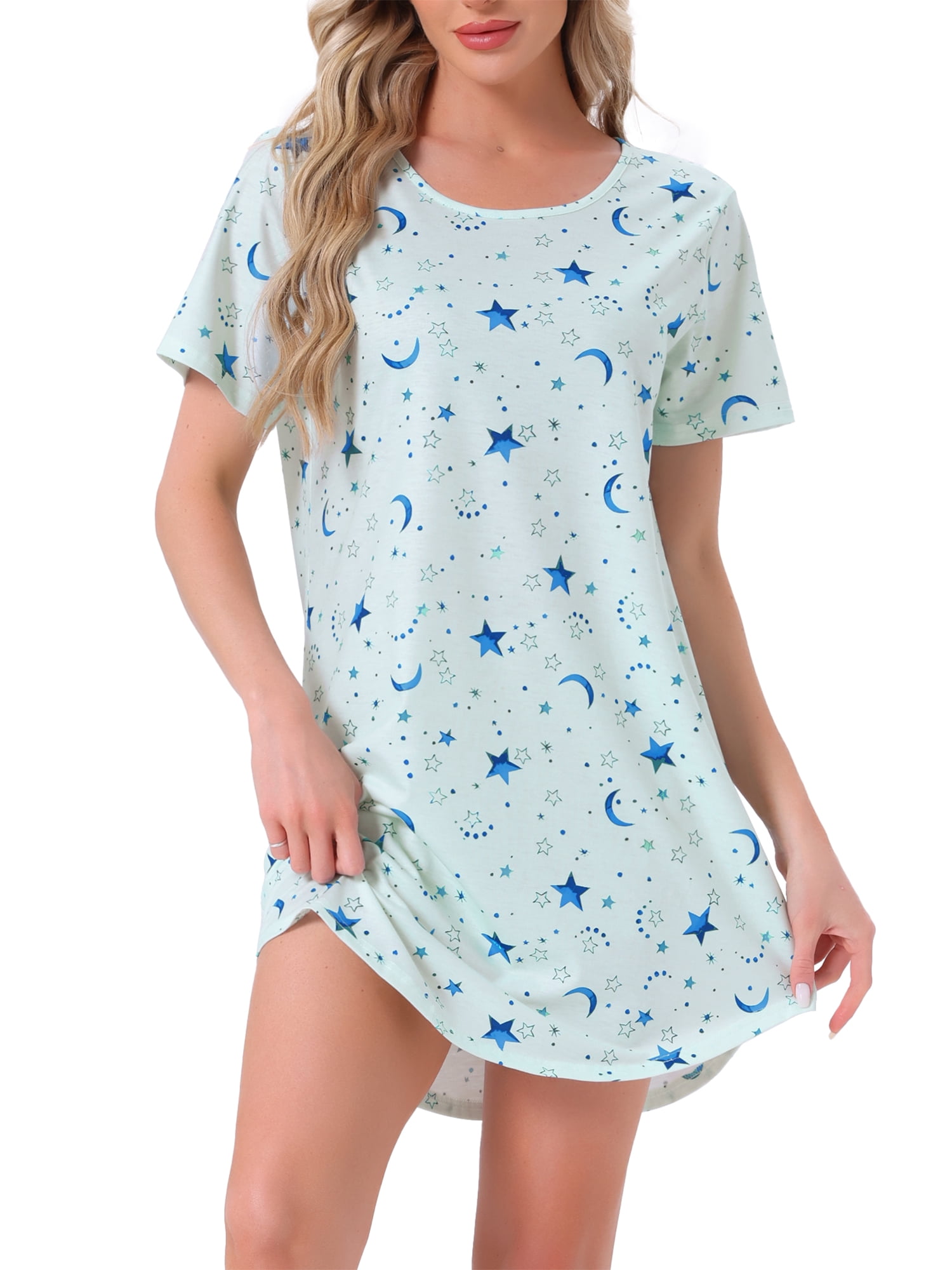 INSPIRE CHIC Women's Sleepshirt T-shirt Dress Colorful Striped Short ...