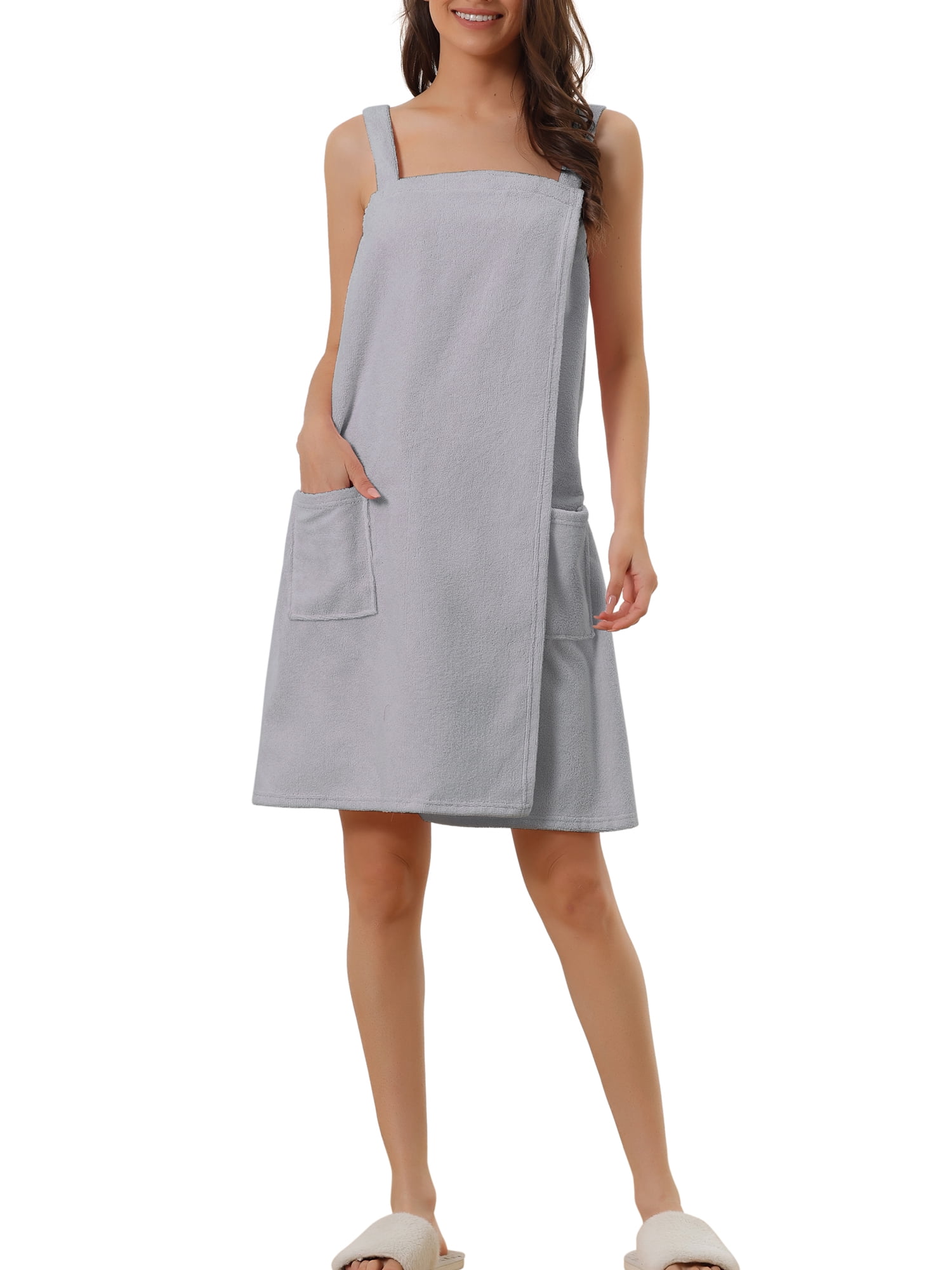 INSPIRE CHIC Women's Terry Wrap Bathrobe Spa Robe for Gym Pool Shower ...