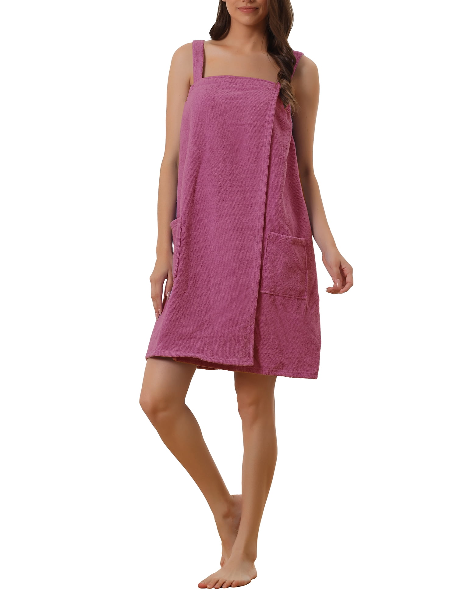 cheibear Womens Towel Dress Terry Wrap Bathrobe Spa Towelling Robe with ...