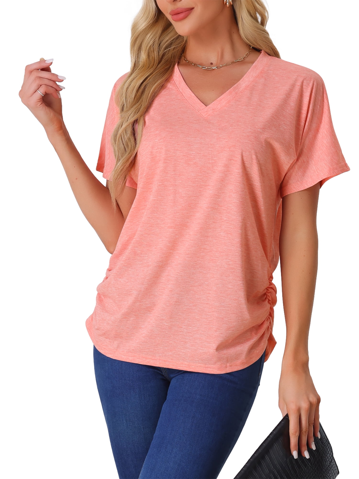 INSPIRE CHIC Women's Pajama Tops Soft Comfy Pajama Shirts V-Neck Short ...