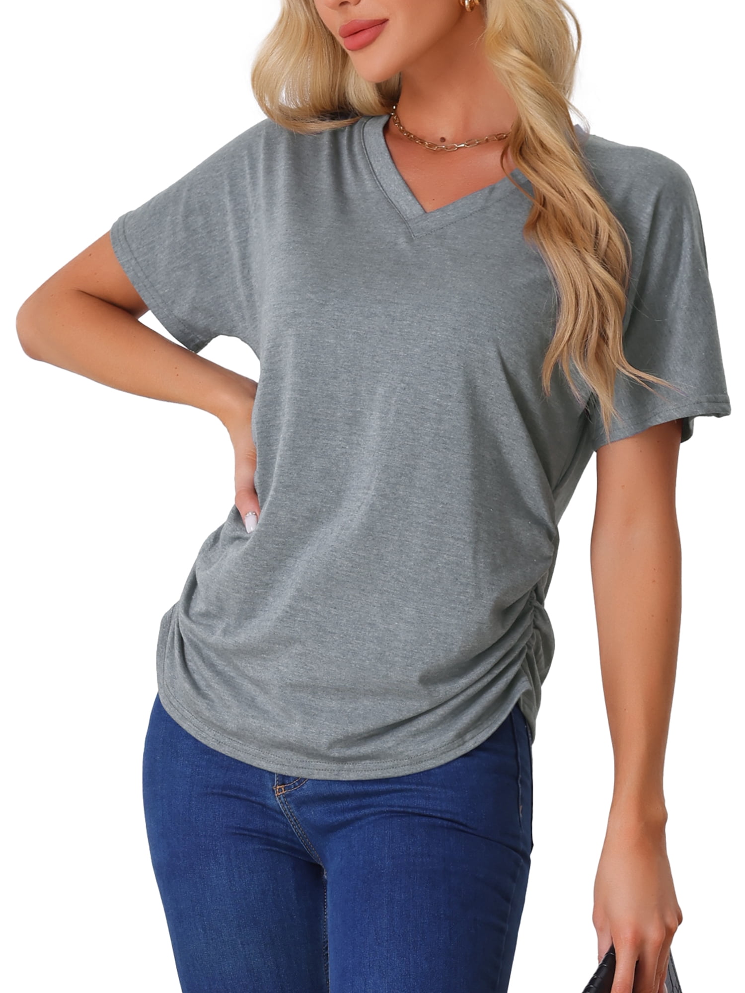 cheibear Womens Pajama Tops Soft Comfy Pajama Shirts V-Neck Short ...