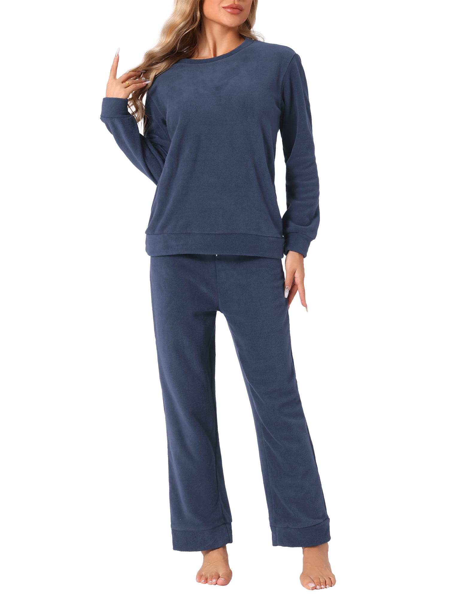 INSPIRE CHIC Women's Sweatsuits 2 Piece Outfit Fuzzy Flannel Lounge ...