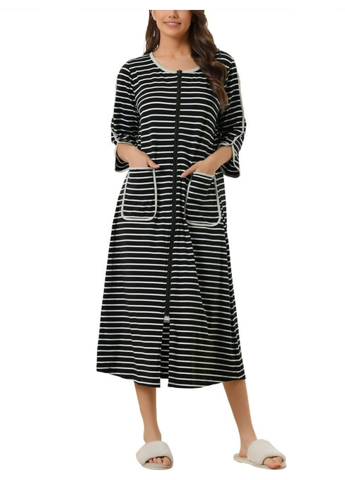 Casual Nights Women's Snap - Front House Dress Short Sleeve Woven ...