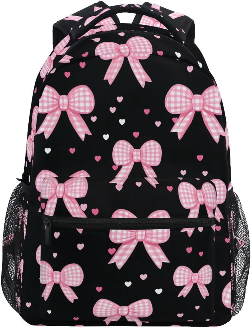 chencehns Cute Pink Bow Tie Black Backpacks Interesting for Youth Bag ...