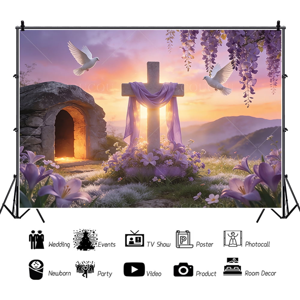 chencehns Light of Holy Heaven Christian Sunset Cross Jesus ...