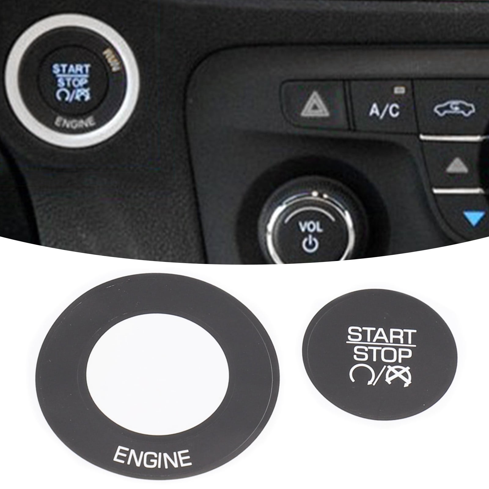 chengsi 1 Pc Vehicle Stop Start Engine Switch Button Repair Decals ...