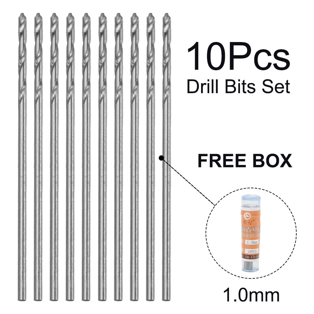 chengsi 10pc 1.0mm Drill Straight Shank Spiral Drill High Speed-Steel ...