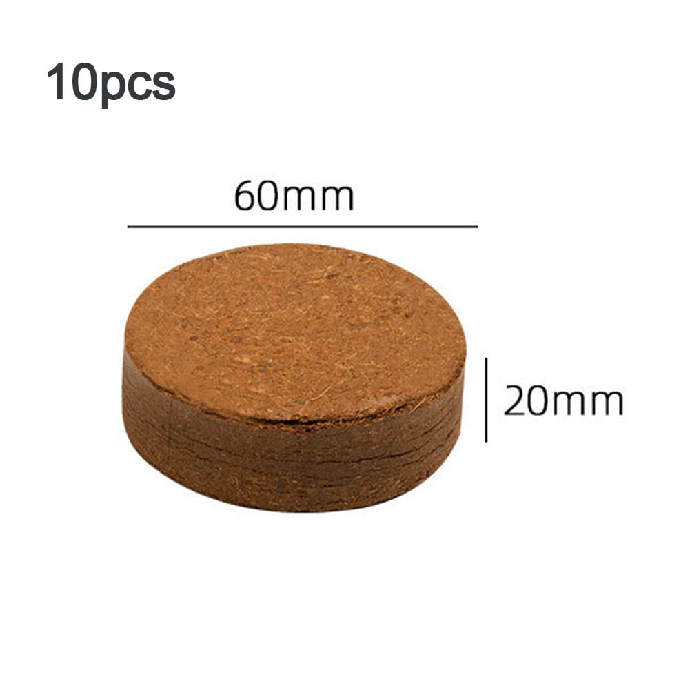 chengsi 10pcs Potting Soil Coco Coir Pellet Fiber Indoor Herb Nursery ...