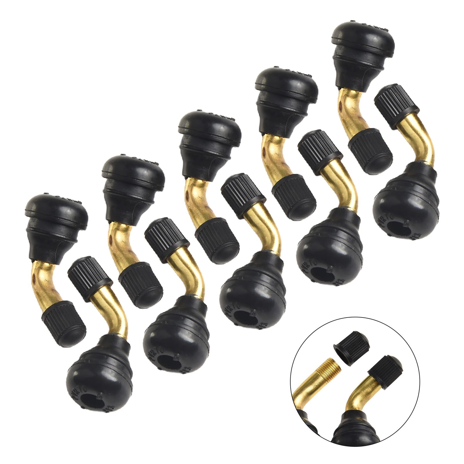 chengsi 10pcs Tire Bent Valve Stem 90 Degree Angel for Moped Scooter ...