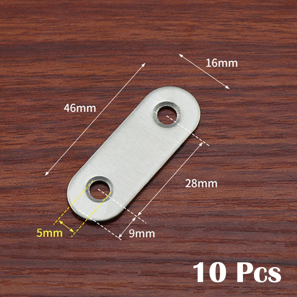 chengsi 10x Stainless-Steel Flat Straight Brace Bracket Mending ...