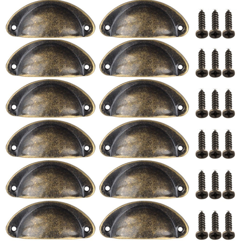 chengsi 12Pcs Shell Furniture Handles Cabinet Pulls Drawer Knobs Half ...