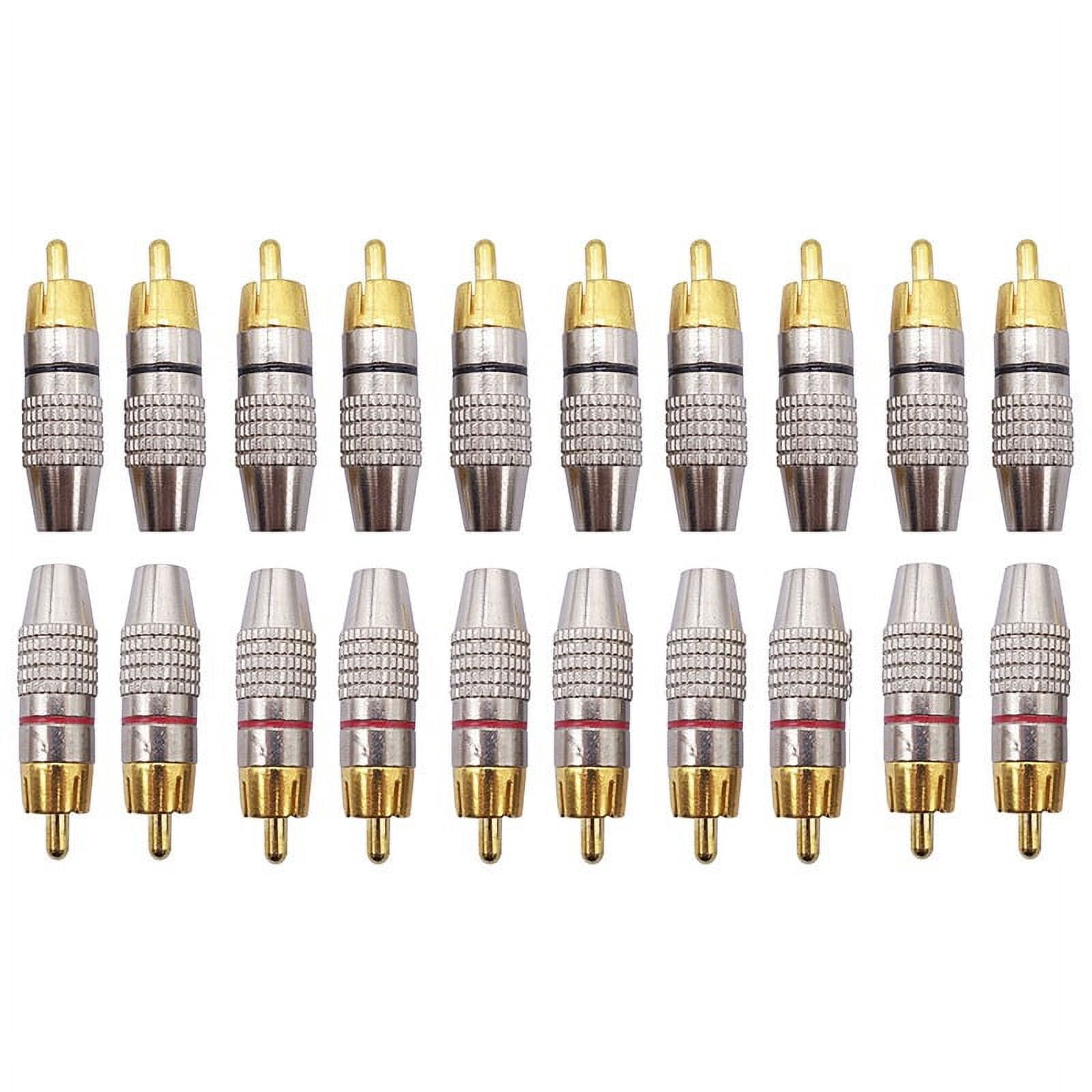 chengsi 20pcs Male Adapter Connectors Metal Soldering Audio Video Male ...