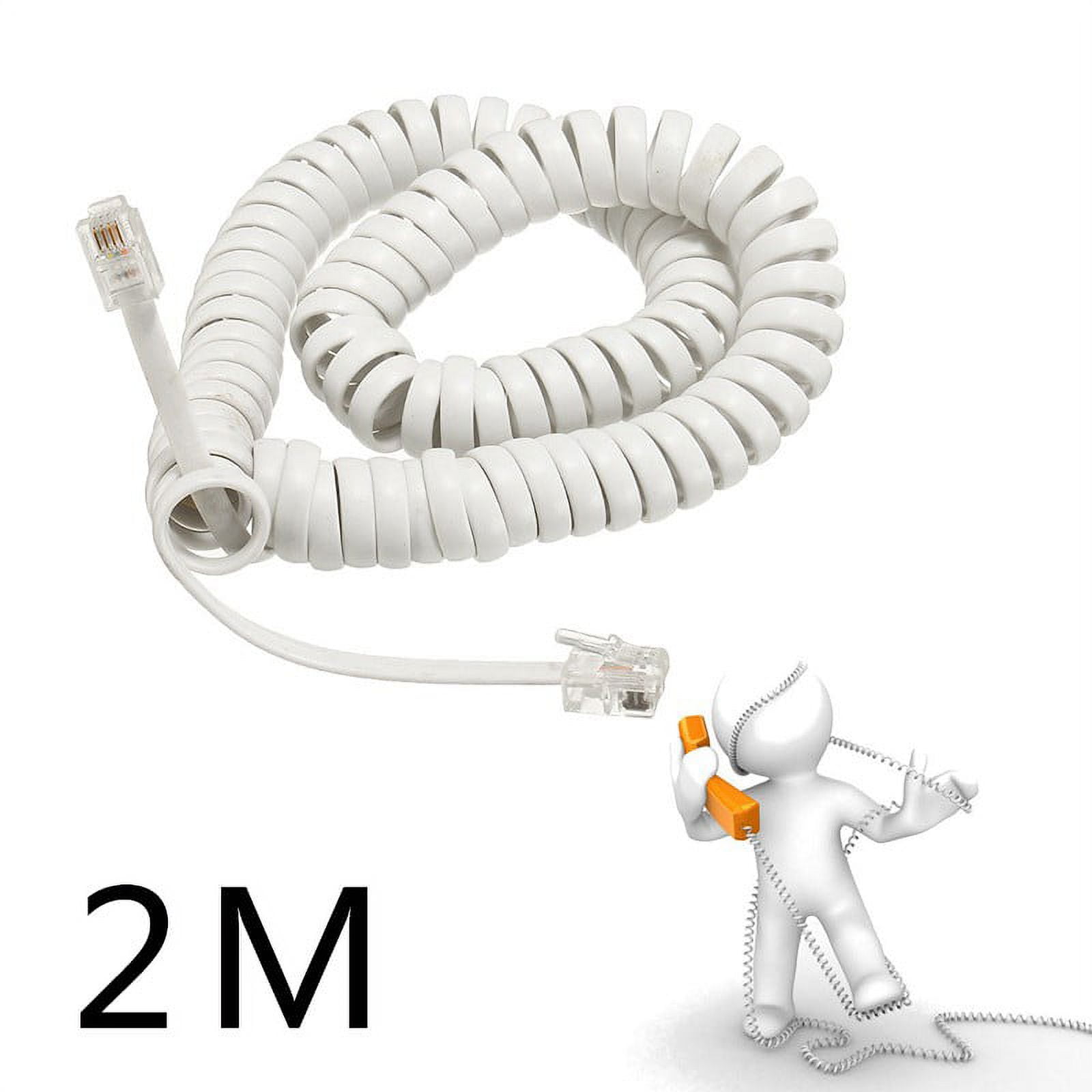 chengsi 2M Telephone Handset Cable Cord 6Ft Modular Coiled Telephone ...
