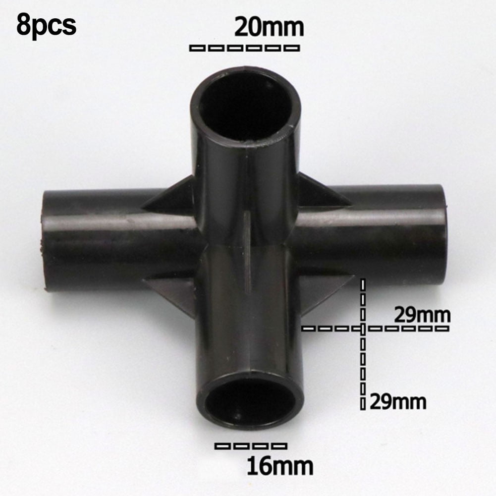 chengsi 8PCS Versatile 4-Way Black PVC Pipe Fittings: Perfect for DIY ...