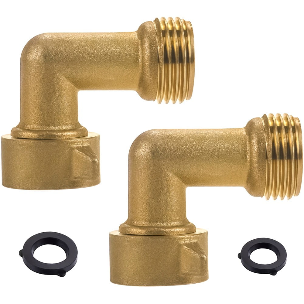 chengsi Brass Garden Hose Adapter 3/4 Inch 90 Degree Elbow Connector ...