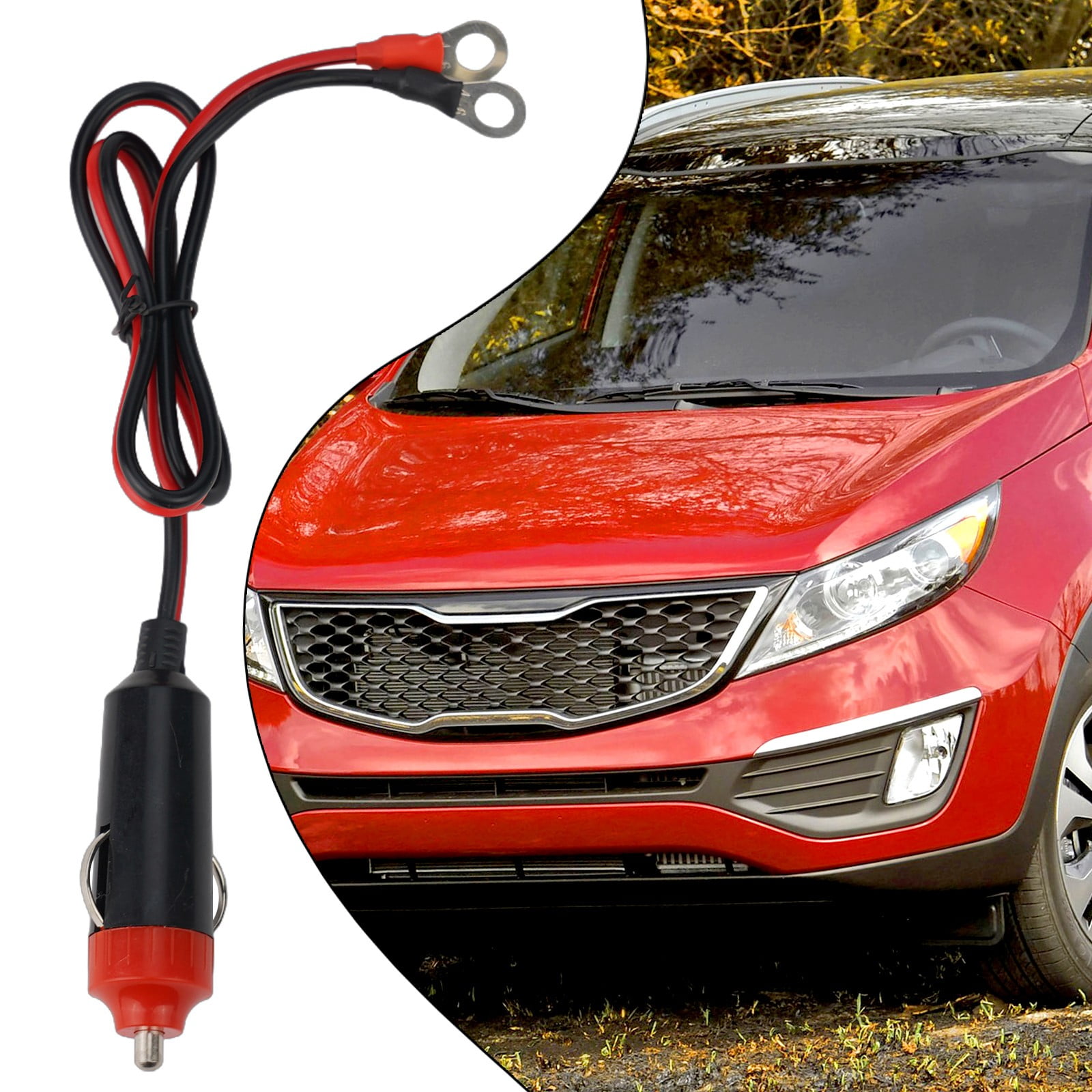 chengsi Car Wire Cigarett Lighte Plug Cable Accessories Red & Black ...