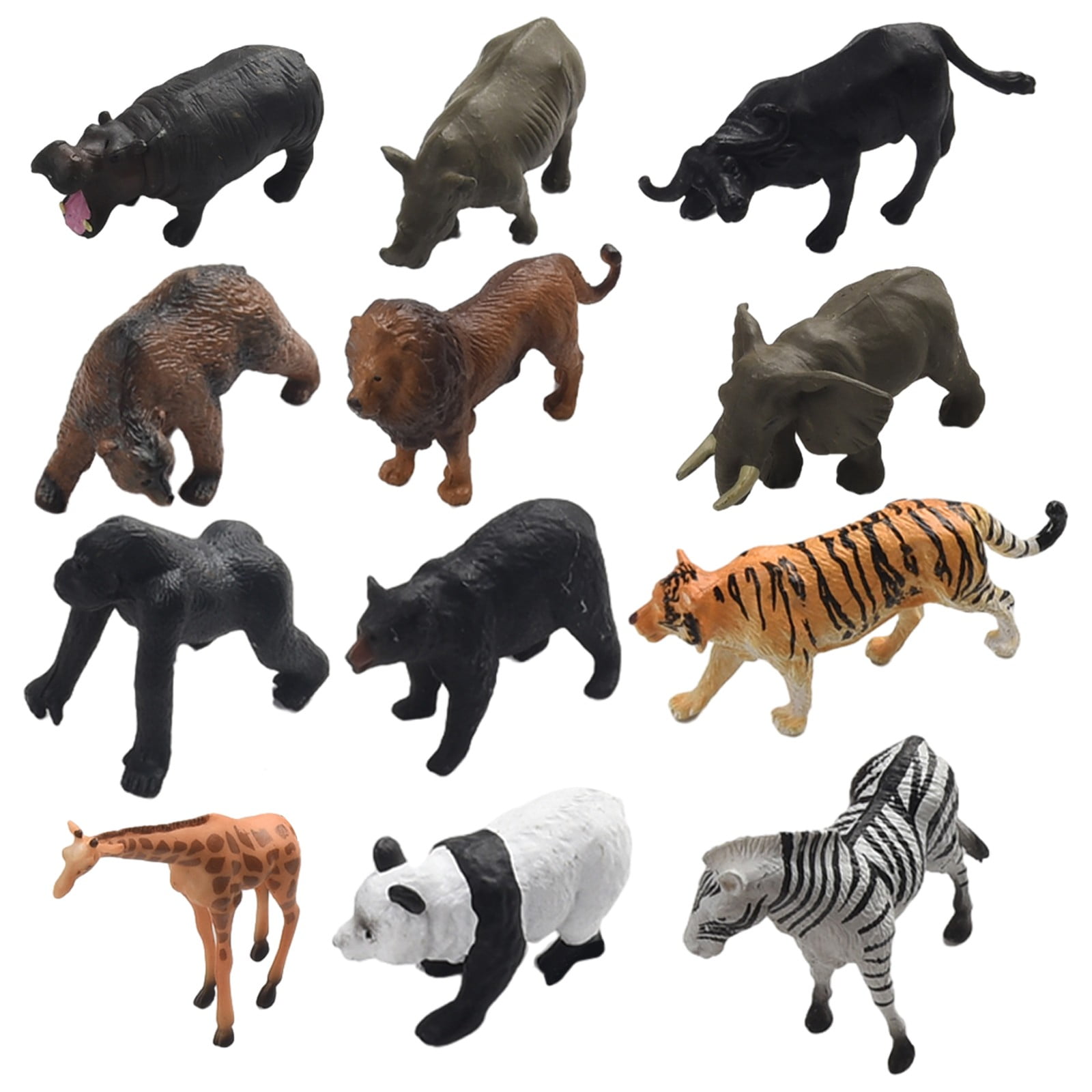 chengsi Decor Animal Models Plastic Zoo Figure Kids Toys Tiger Zebra ...