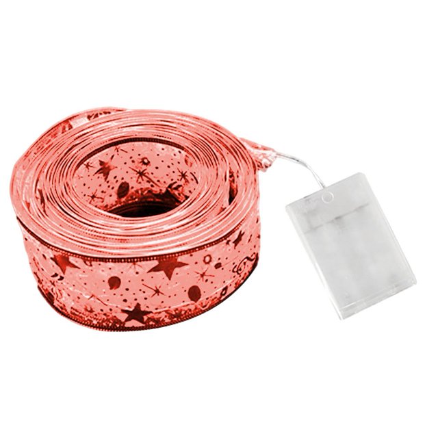 chengsi LED Gold Ribbon Lights Christmas Tree Decorations DIY Lace Bow ...