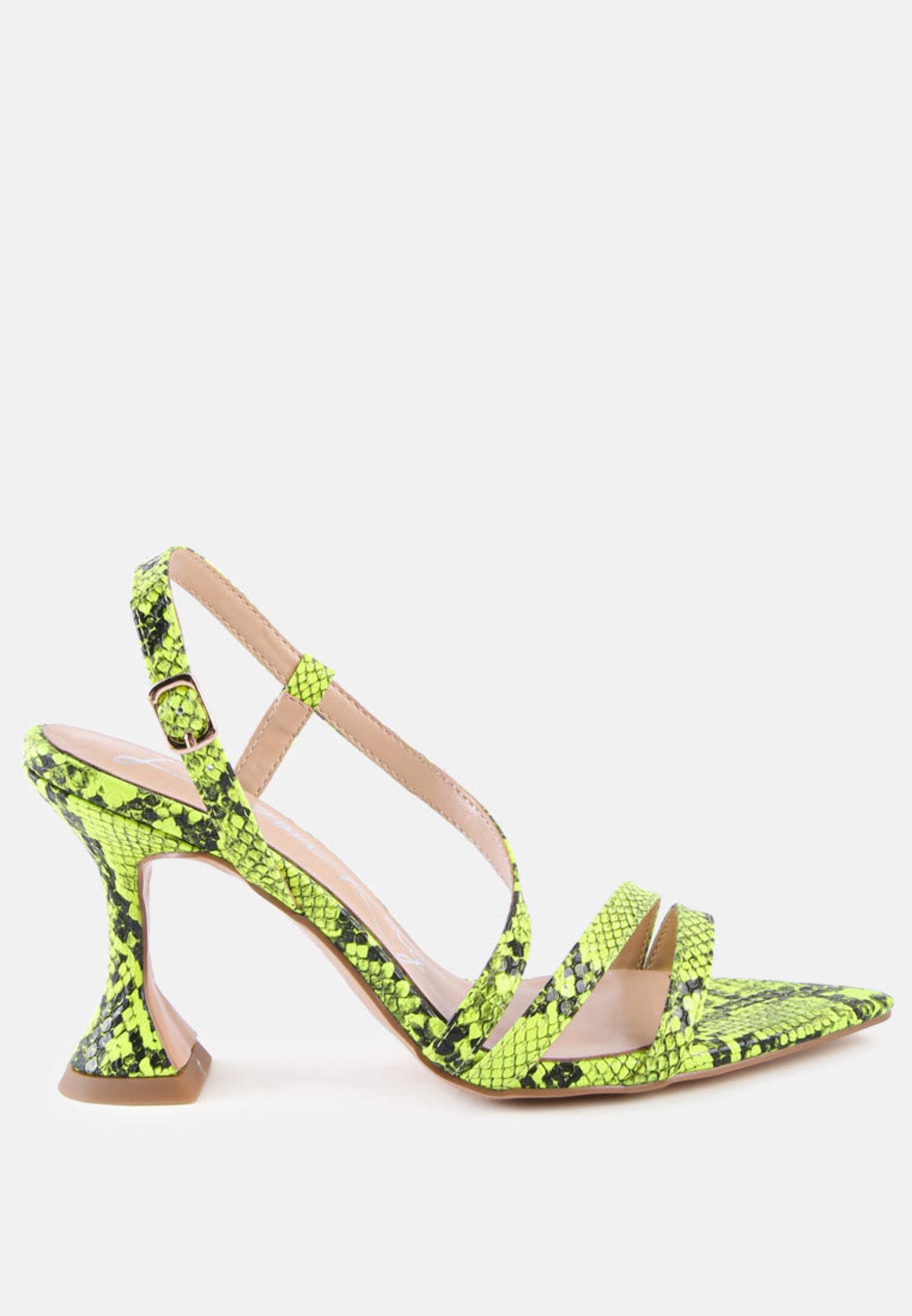 Cherry Tart Snake Print Spool Heel Sandals - Walmart.com