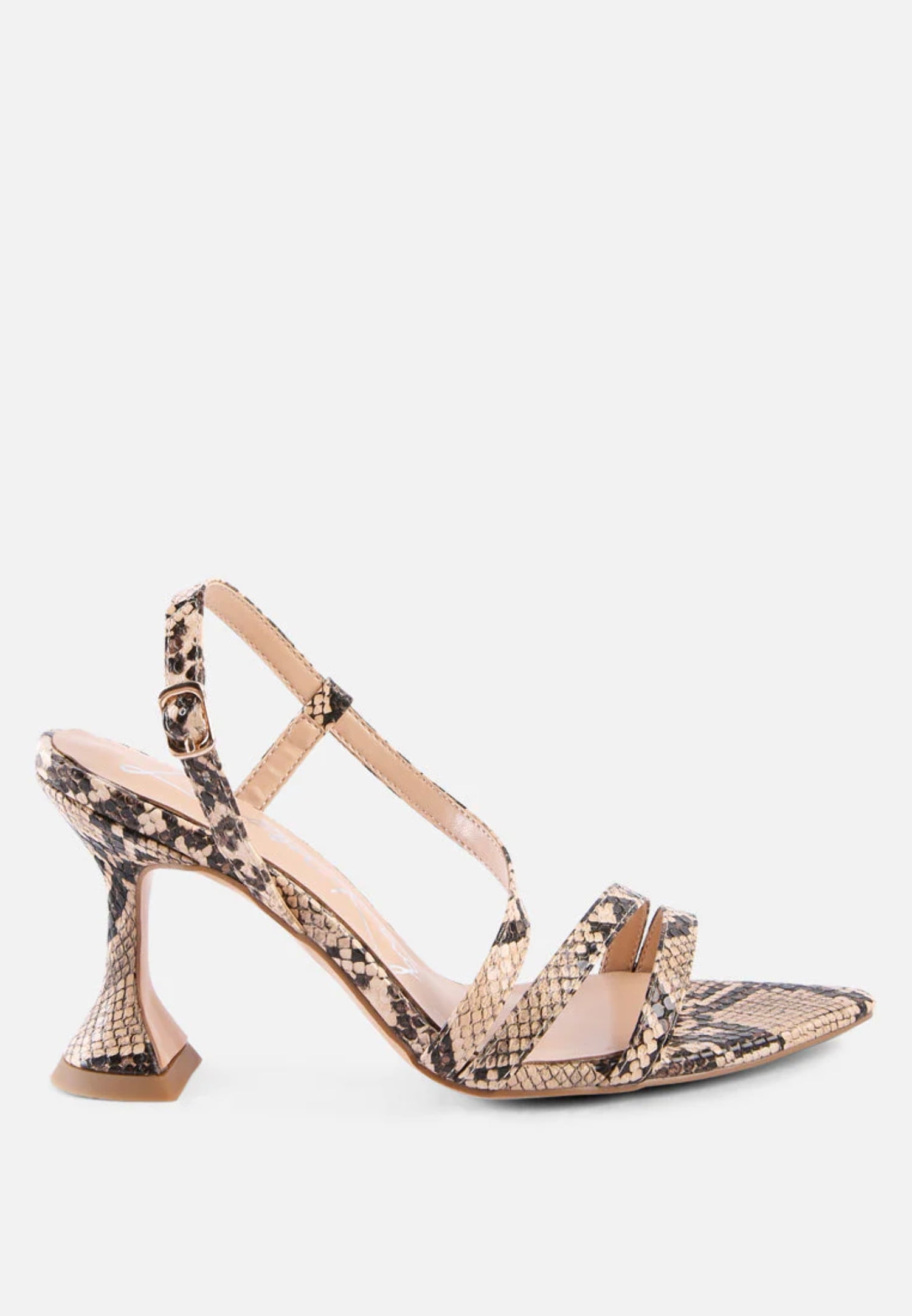 Cherry Tart Snake Print Spool Heel Sandals - Walmart.com