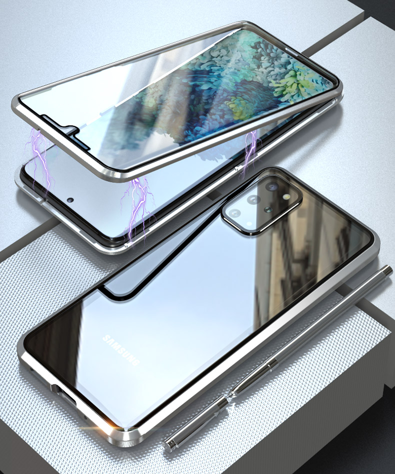 cheshi Double Side 360 Degree Magnetic Adsorption Glass Case For SamsungA21S A30 A50 A51 A71 A70 ...