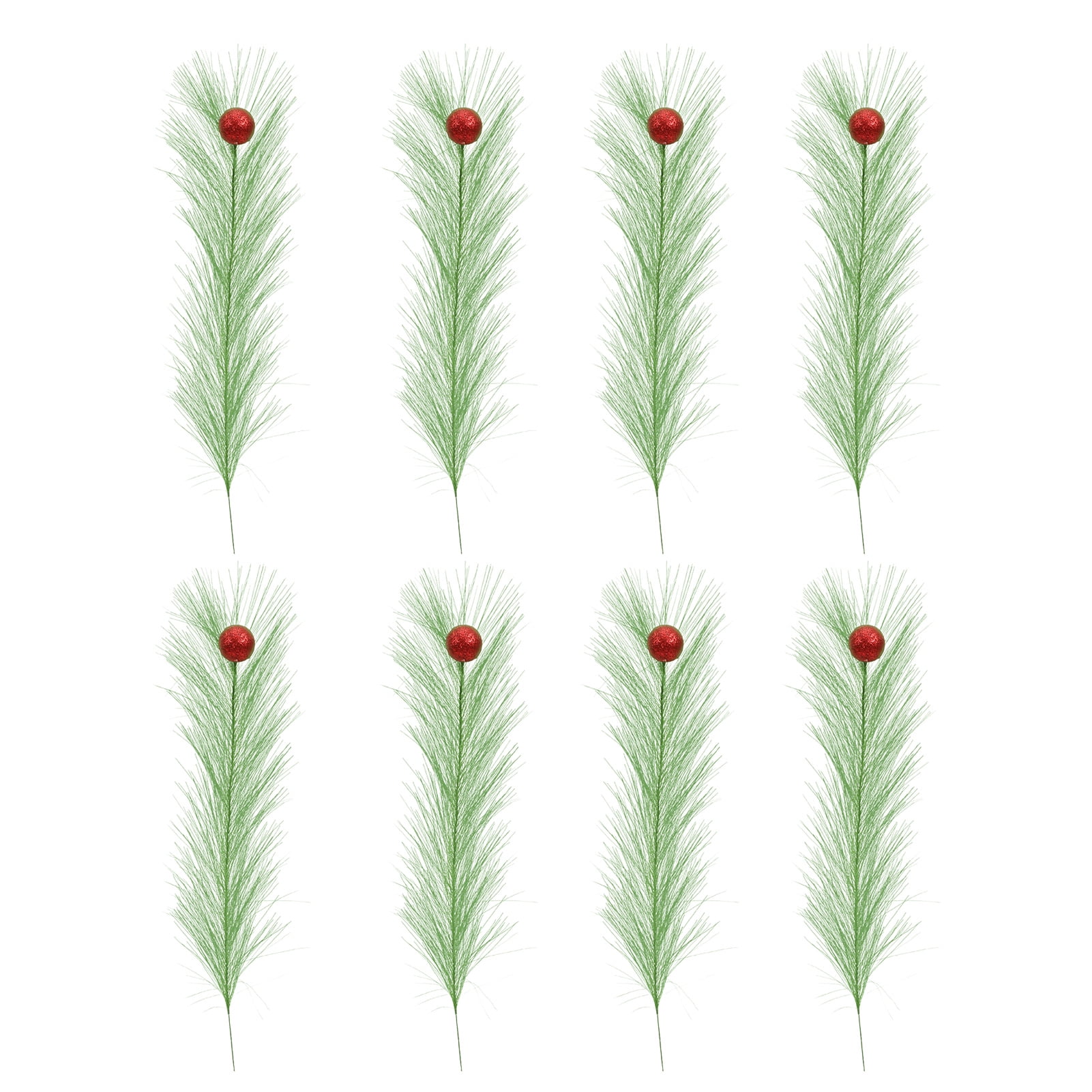 chesmono Christmas Tree Picks,Red And Green Curly Tree Stems Set of 8 ...