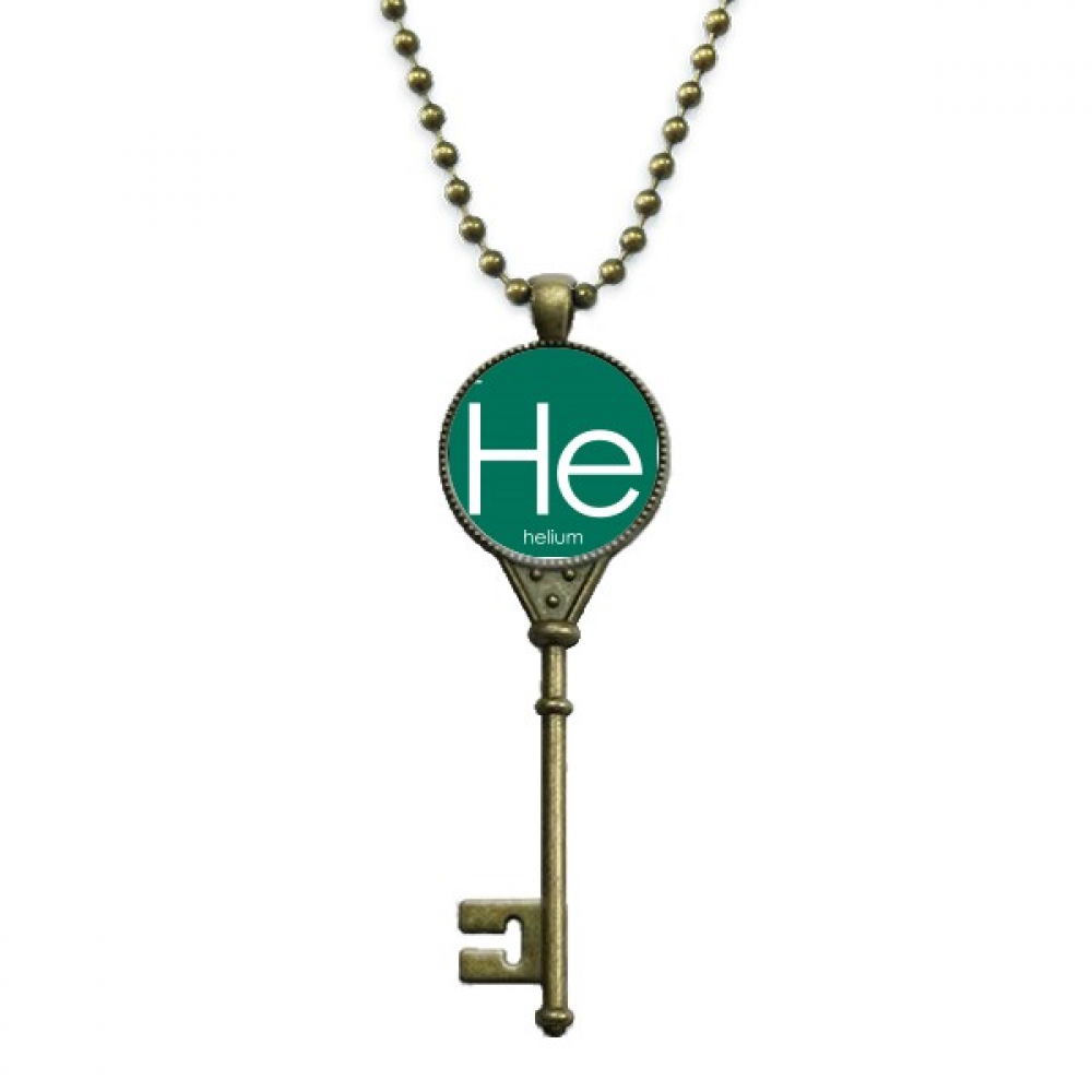 chestry elements period table rare gas helium he key necklace pendant ...