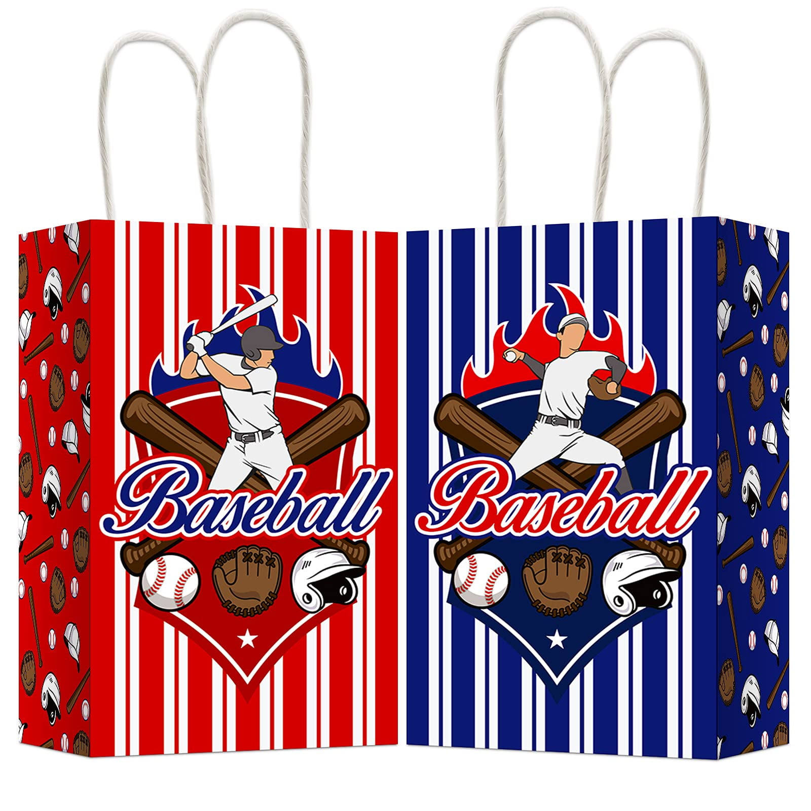 chiazllta 12 Pcs Baseball Party Treat Bag Kids Baseball Gift Candy ...