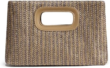 chic straw clutch purses for women with top handle summer bag, ideal ...