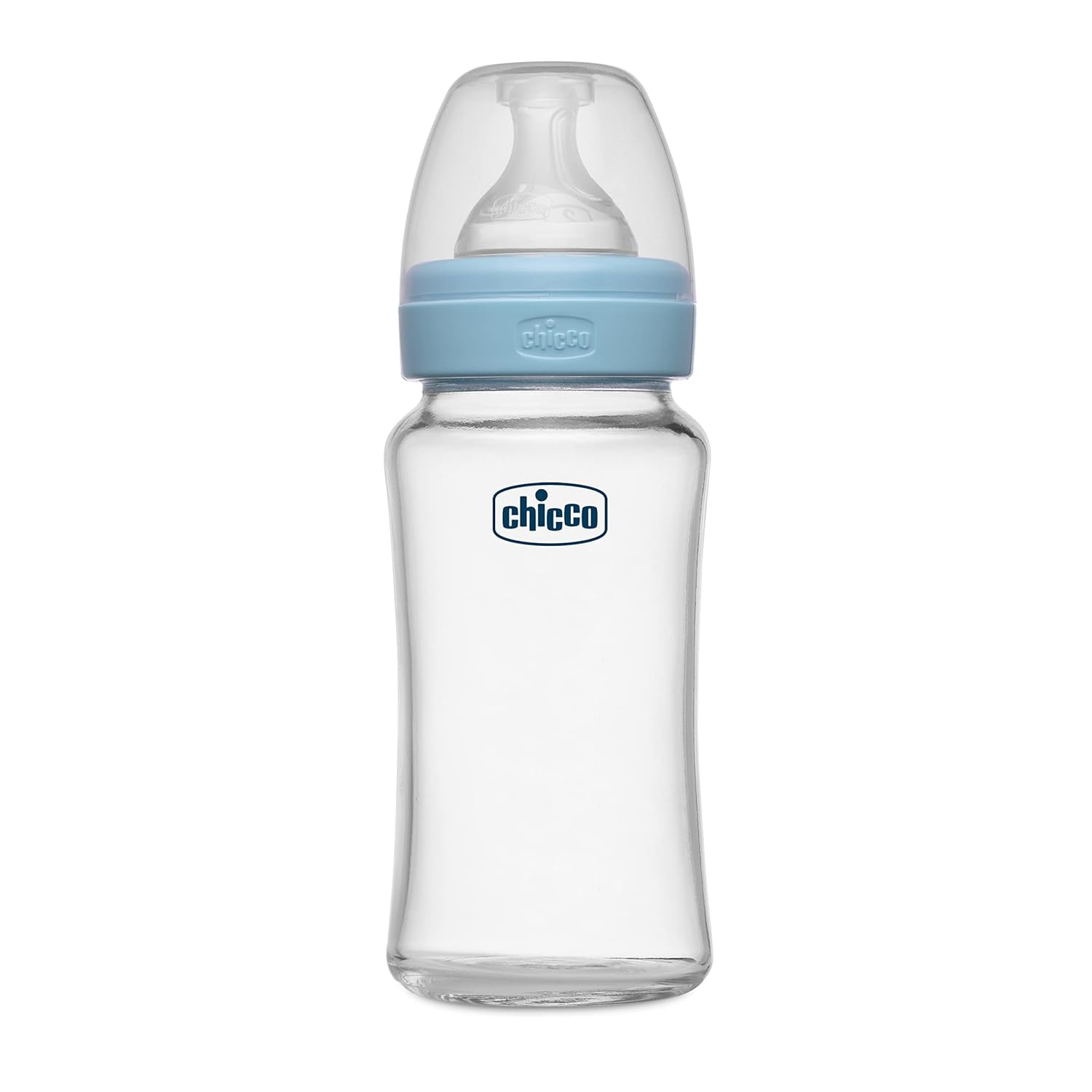 chicco Well-Being Glass Feeding Bottle (240ml, Medium Flow) (Blue) - Walmart.com