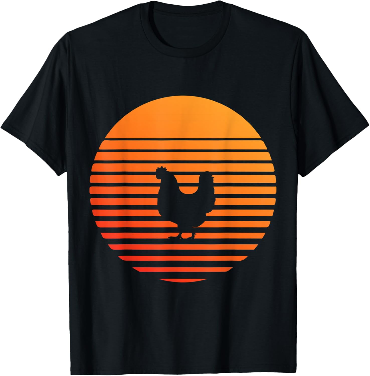 chicken Shadow silhouette in front of a Sun T-Shirt men and women can ...