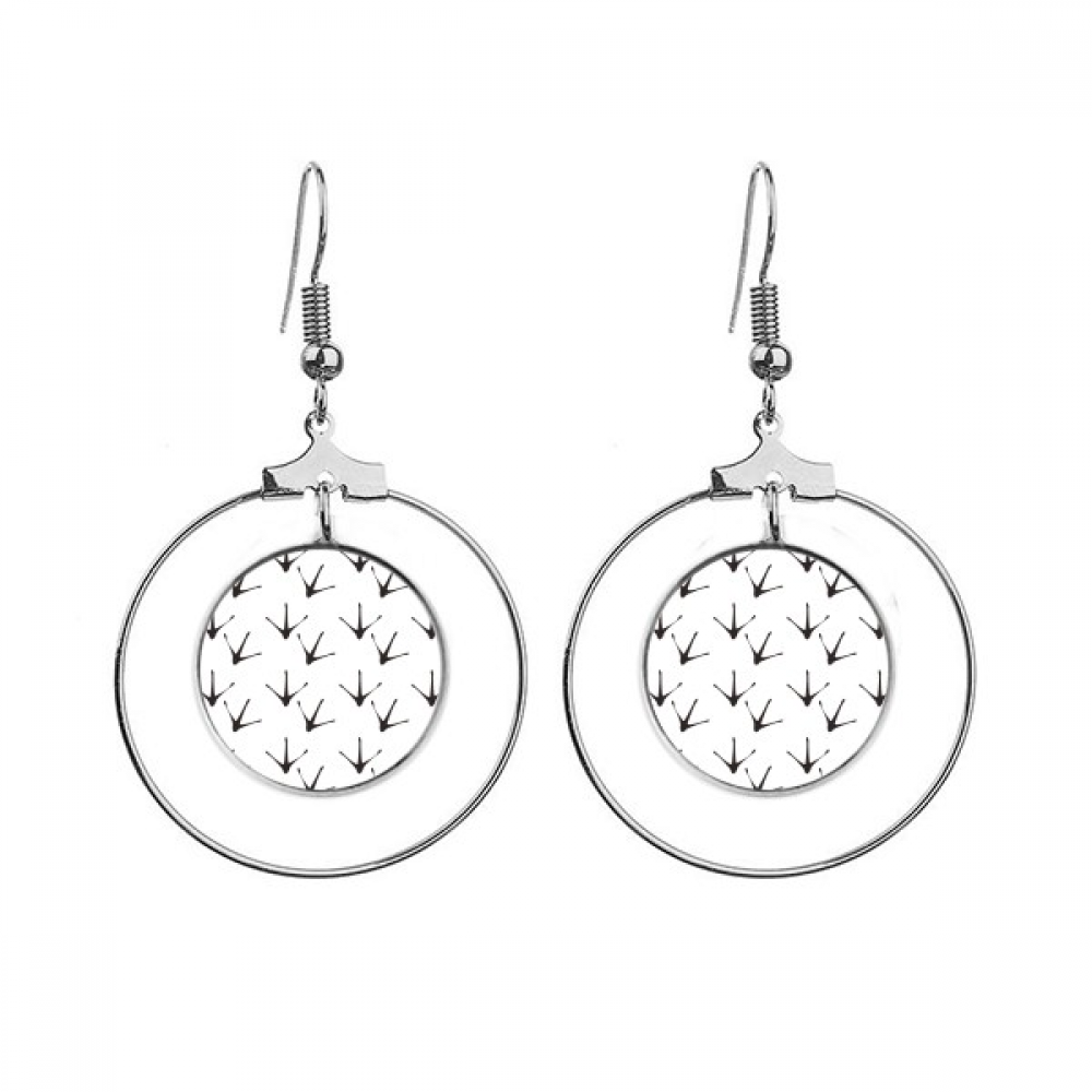 chicken claw footprint outline protect animal earrings dangle hoop ...