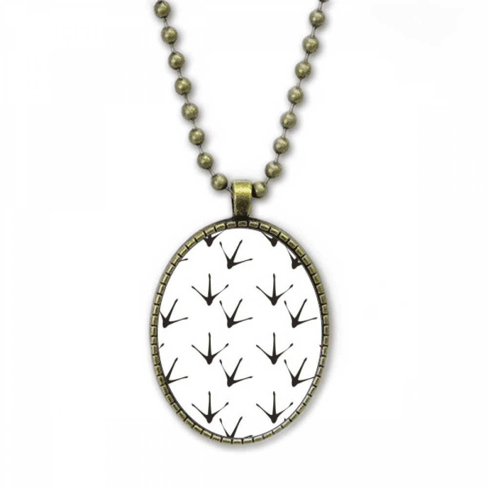 chicken claw footprint outline protect animal necklace vintage chain ...