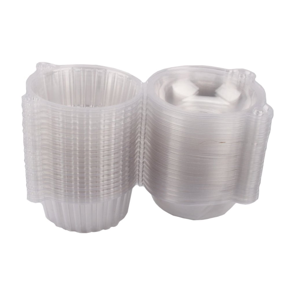 chidgrass 100Pcs Clear Single Cake Case Cupcake Muffin Domes Cup Holder ...