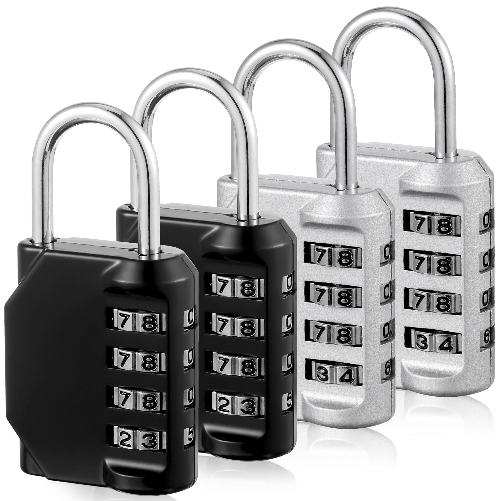 chidgrass 4 Pieces 4 Digit Padlock Home Hotel School Gym Dorm Door ...