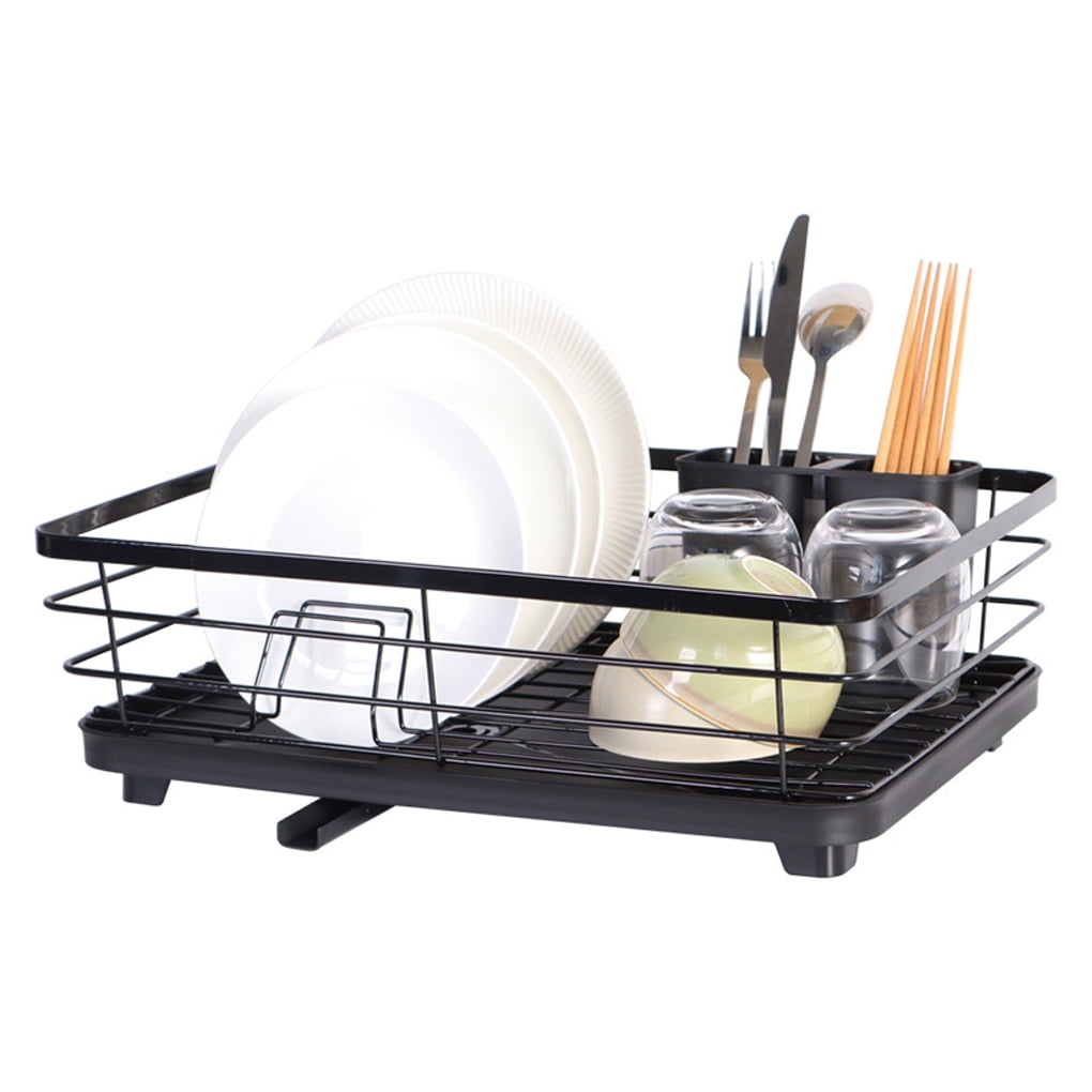 chidgrass Dish Drying Rack with Drainboard Space-Saving Countertop ...