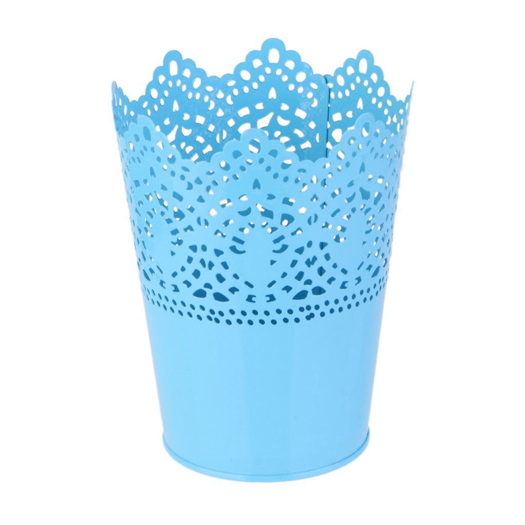 chidgrass Lace Metal Planter Flower Plant Pot Desk Storage Home ...