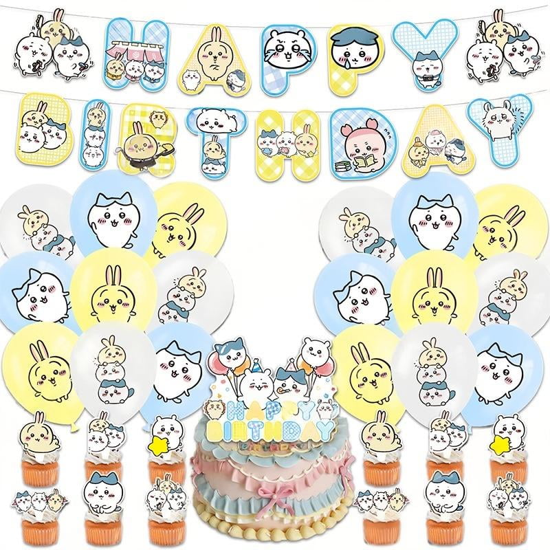 chikawa Themed Birthday Party Decoration Set, 30pc Includes Banner ...