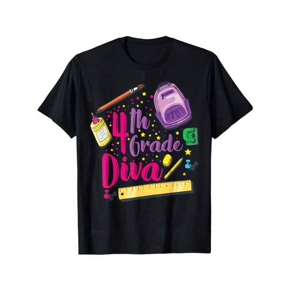 children’s wear 4th Grade Diva Back to School Shirt for Girls, Cute ...