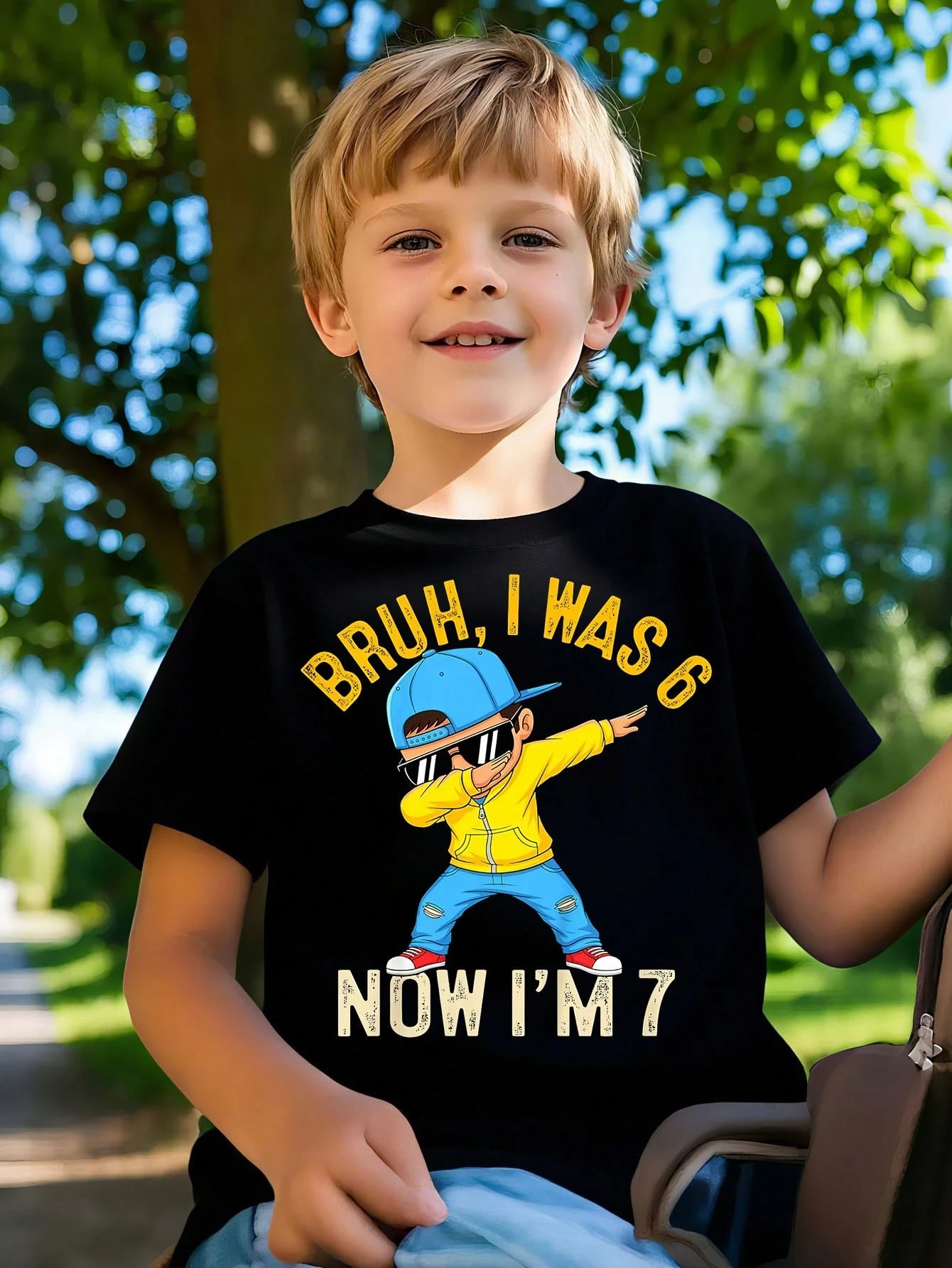 children’s wear Boy's 7th Birthday Bruh Dabbing Graphic T-Shirt ...