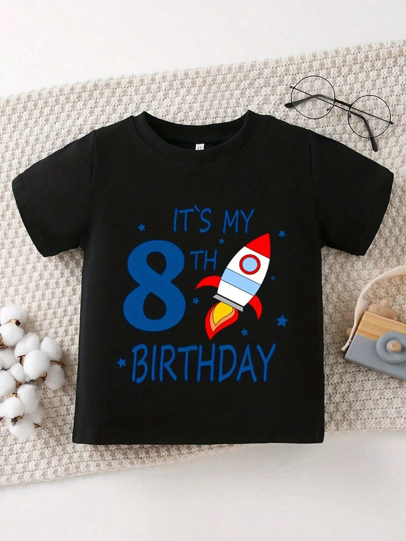 children’s wear Boy's Cool Outer Space Rocket Ship 8th Birthday Graphic ...