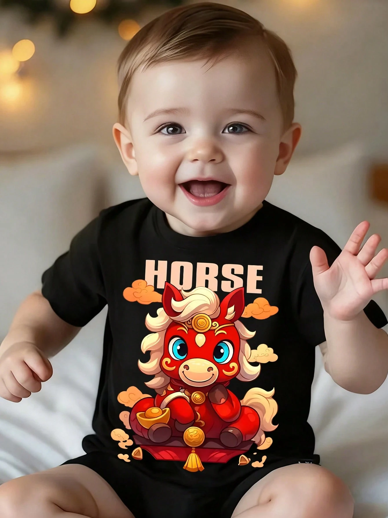 children’s wear Boy's Cute Red Cartoon Horse Graphic T-Shirt - Walmart.com