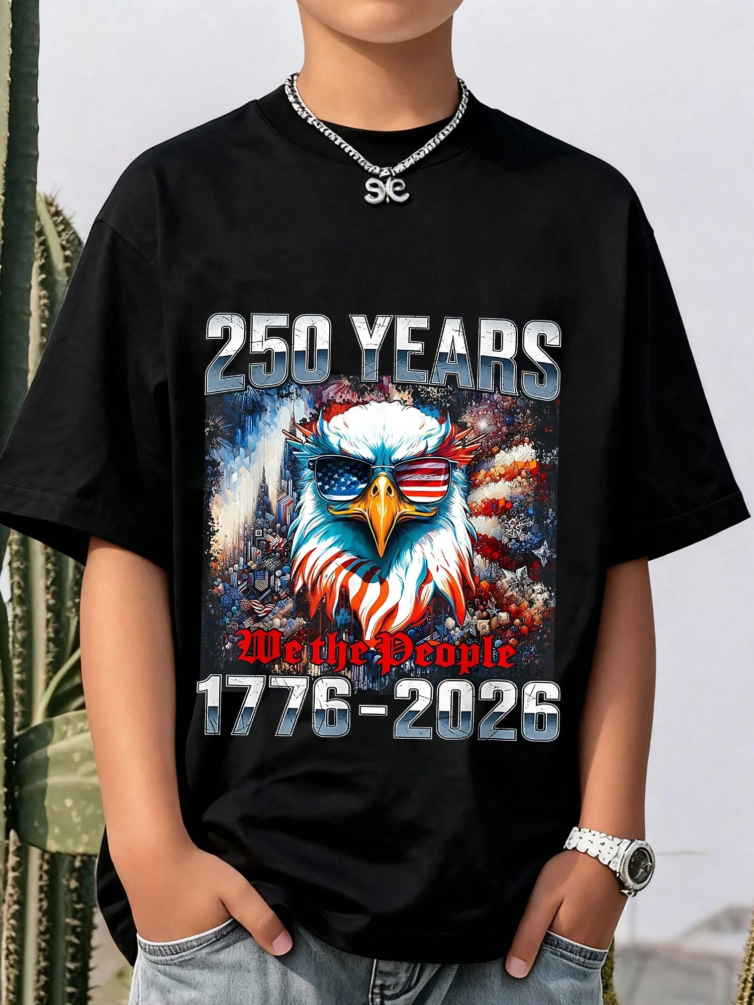 children’s wear Boy's Patriotic American Flag Bald Eagle 250 Years T-Shirt - Walmart.com
