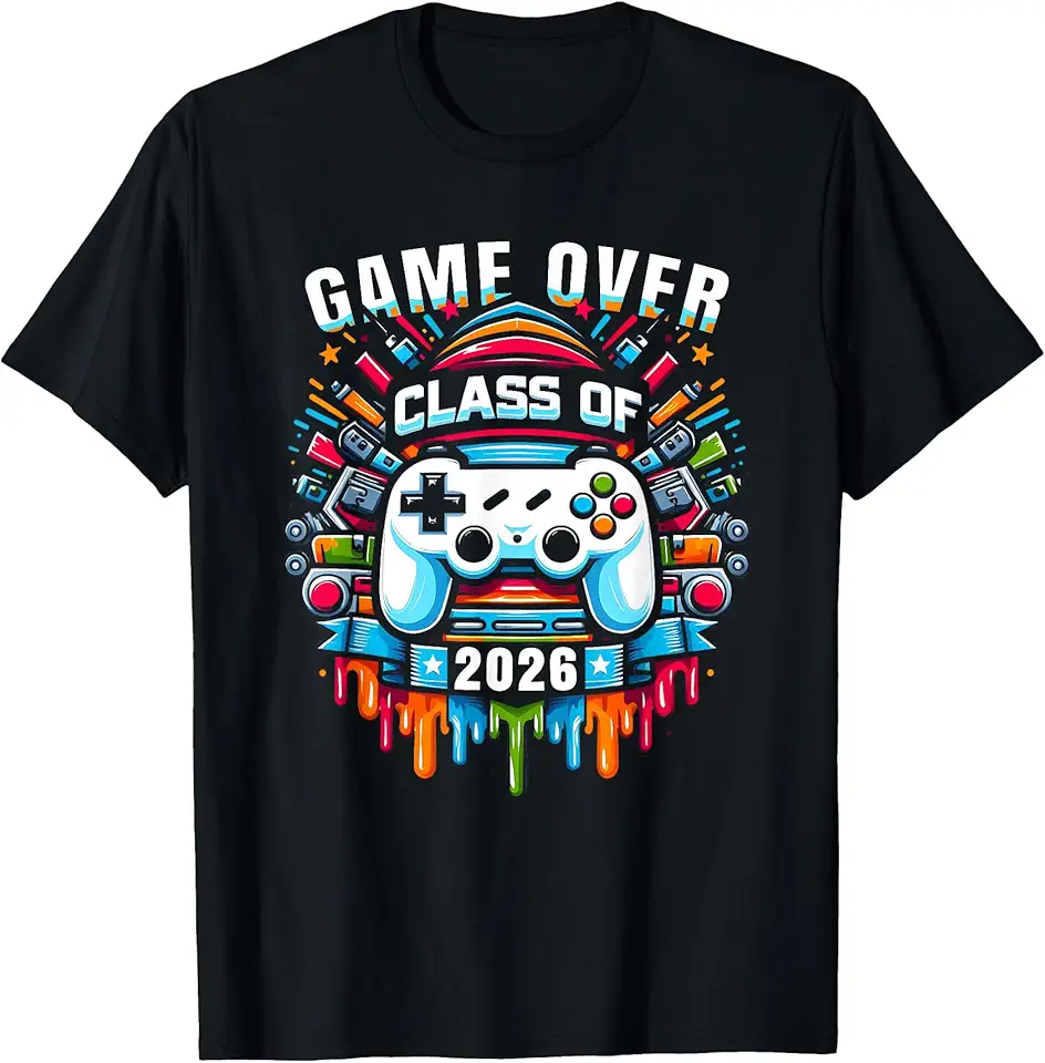 children’s wear Boys Colorful Gamer Class of 2026 Graduation T-Shirt ...
