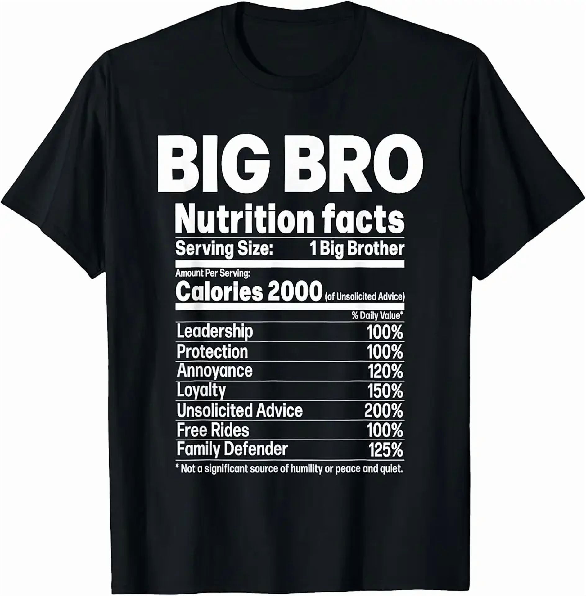 children’s wear Boys' Funny Nutrition Facts Big Brother Graphic T-Shirt ...
