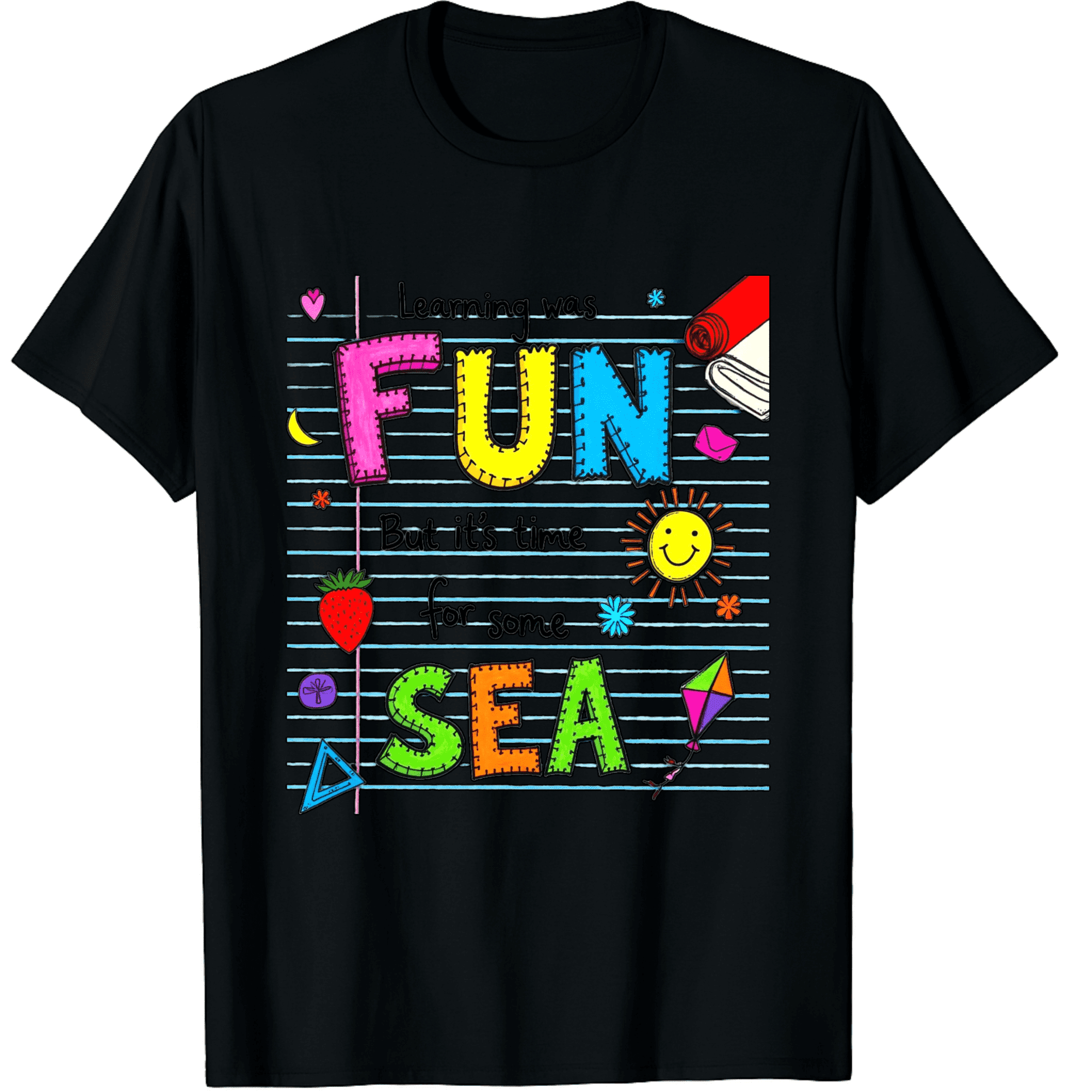children’s wear Boys Girls Colorful Learning Was Fun Summer Sea School ...