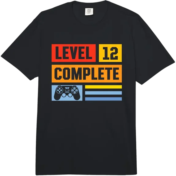 children’s wear Boys' Retro 12th Birthday Gamer Level 12 Complete T ...