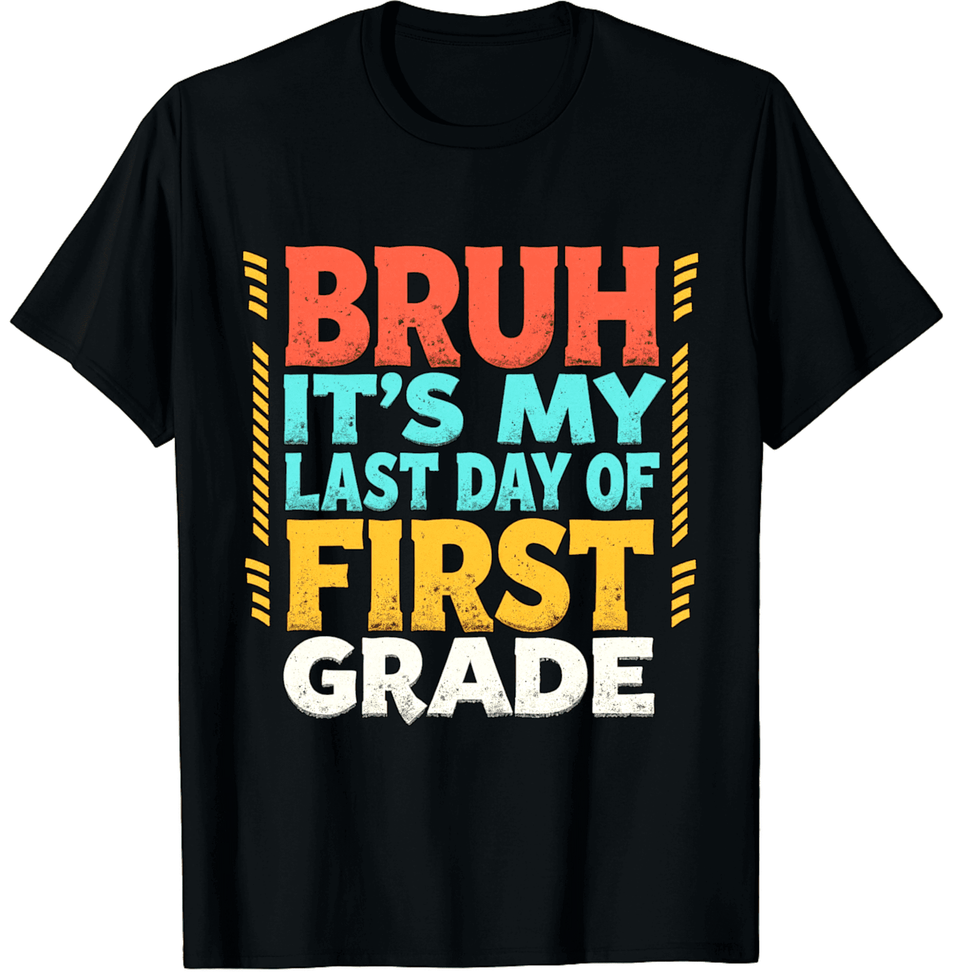 children’s wear Boys Vintage Bruh Last Day Of First Grade T-Shirt ...